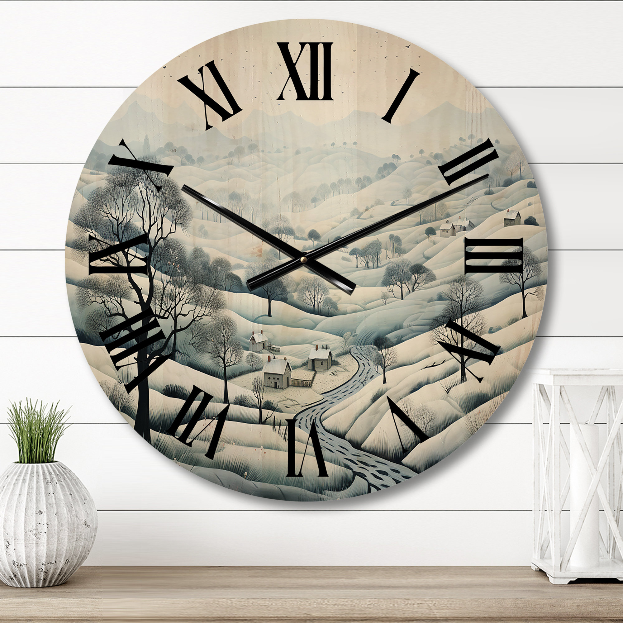 East Urban Home Countryside Grey Minimalism Landscape III - Countryside ...