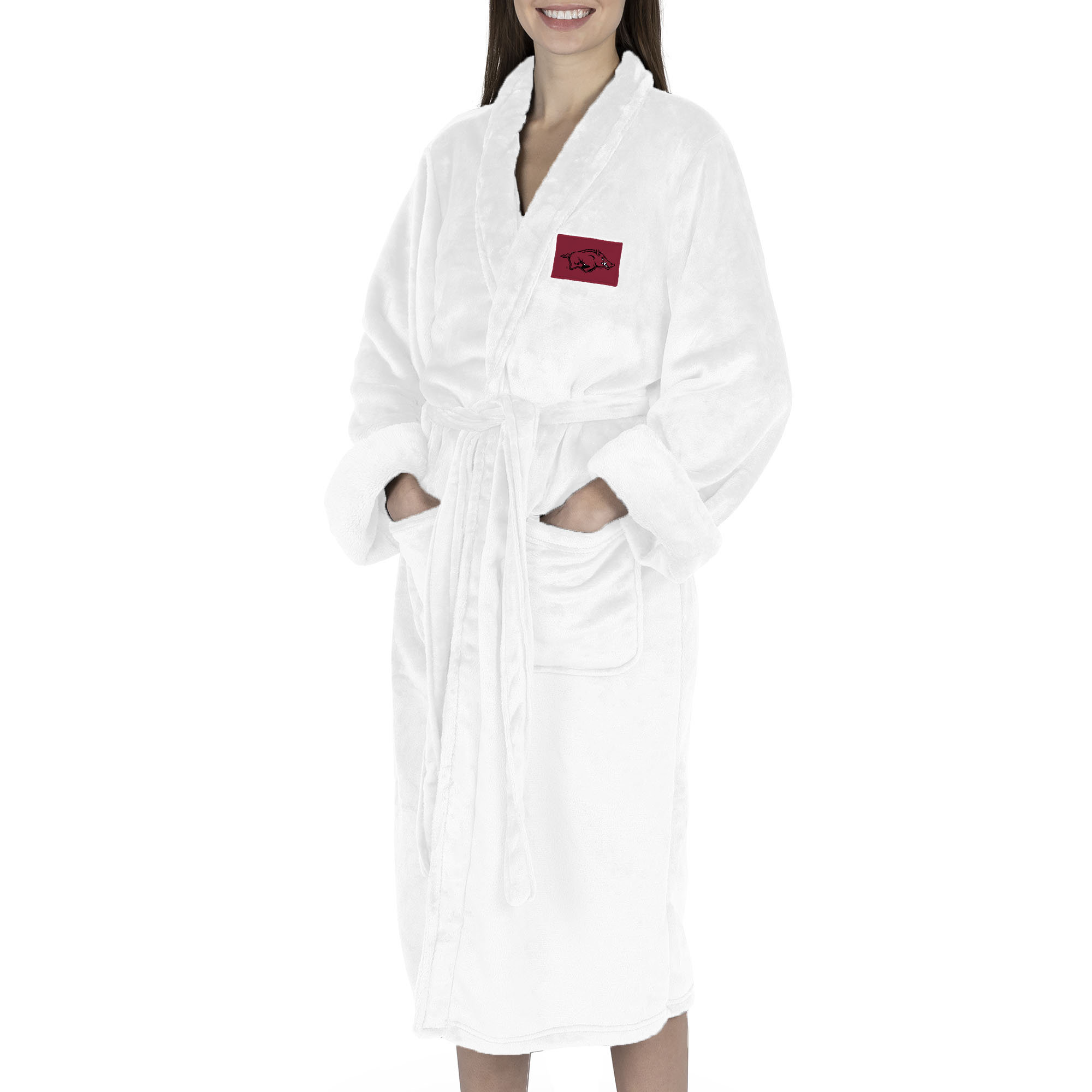Wildon Home® NCAA Arkansas Razorbacks White Out Silk Touch Robe, Sport ...