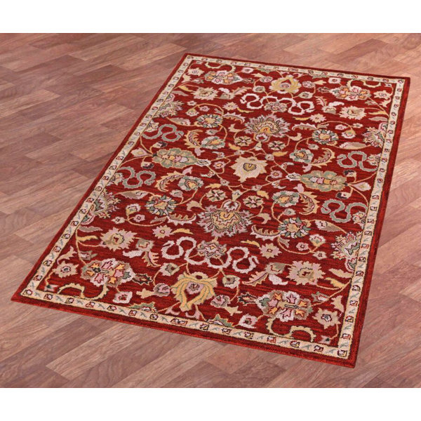 Alcott Hill® Ashdown Deep Red Rug & Reviews | Wayfair