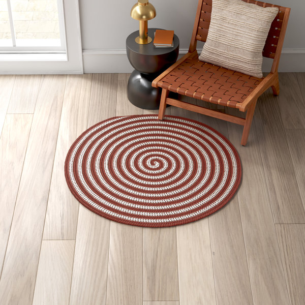 Langley Street Marlee Candy Cane Round Red Rug | Wayfair