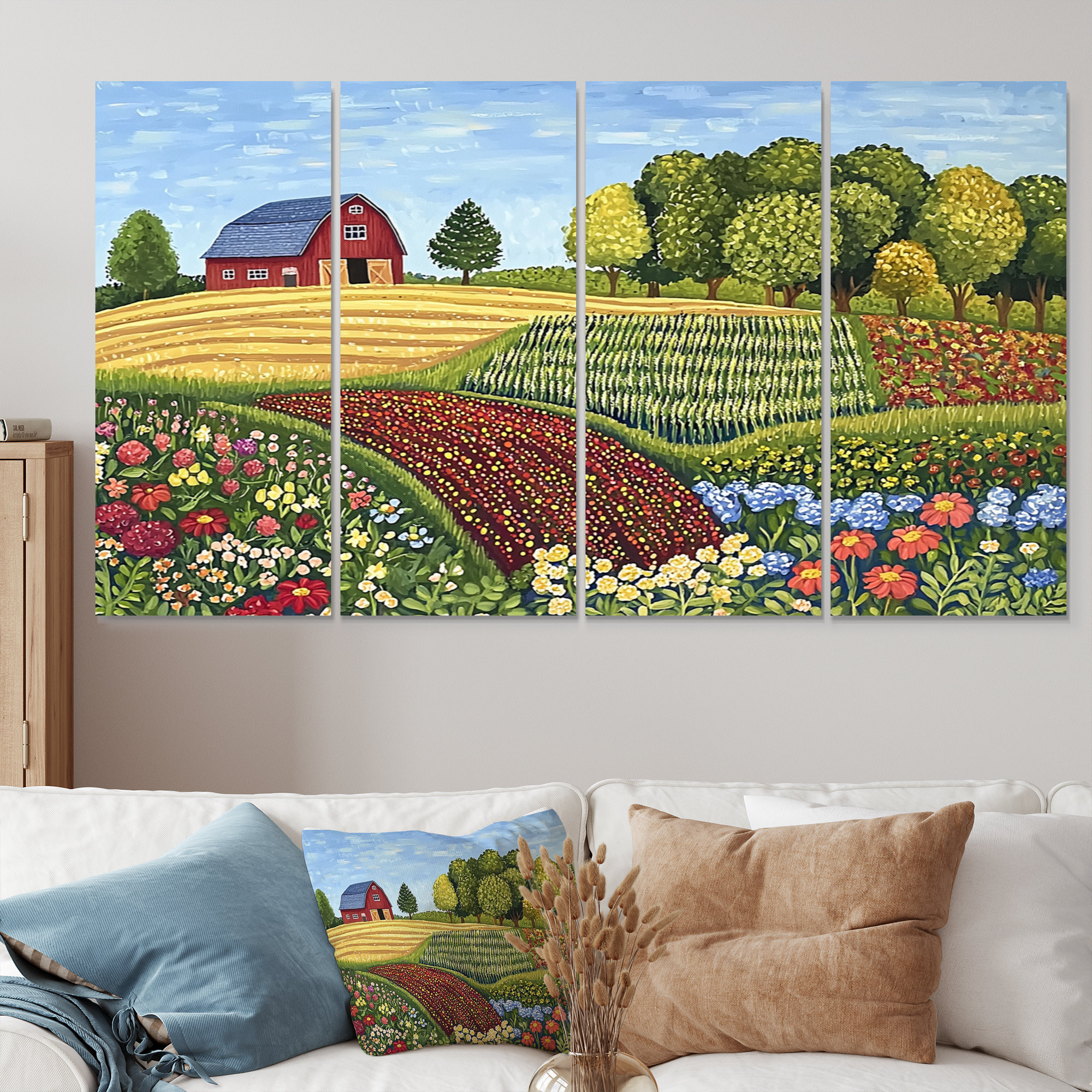 Gracie Oaks Green And Yellow Landscape Farm Fresh III - Farmhouse ...