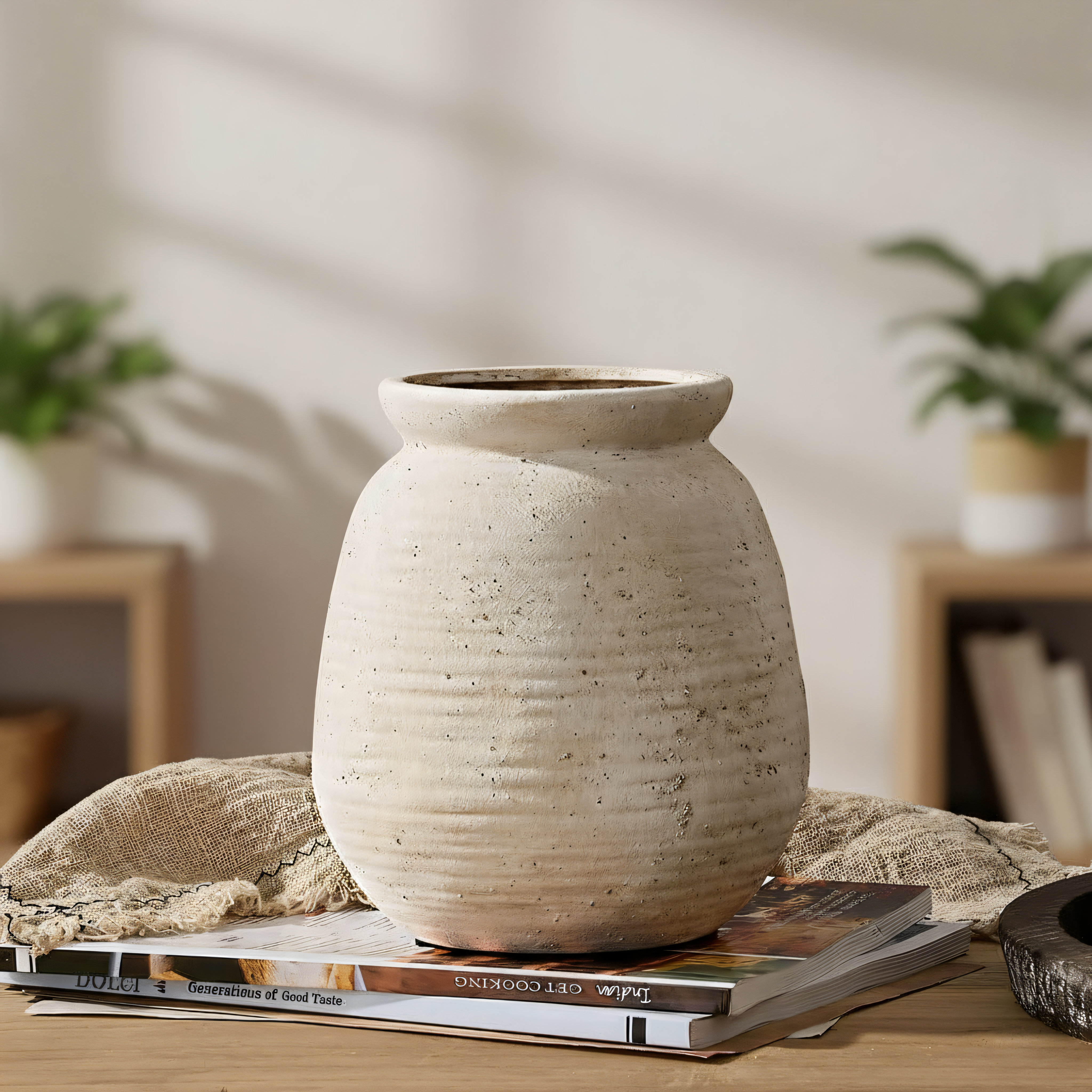 Dakota Fields White Ceramic Country-style Vase, 7.5-inch, Earthenware ...