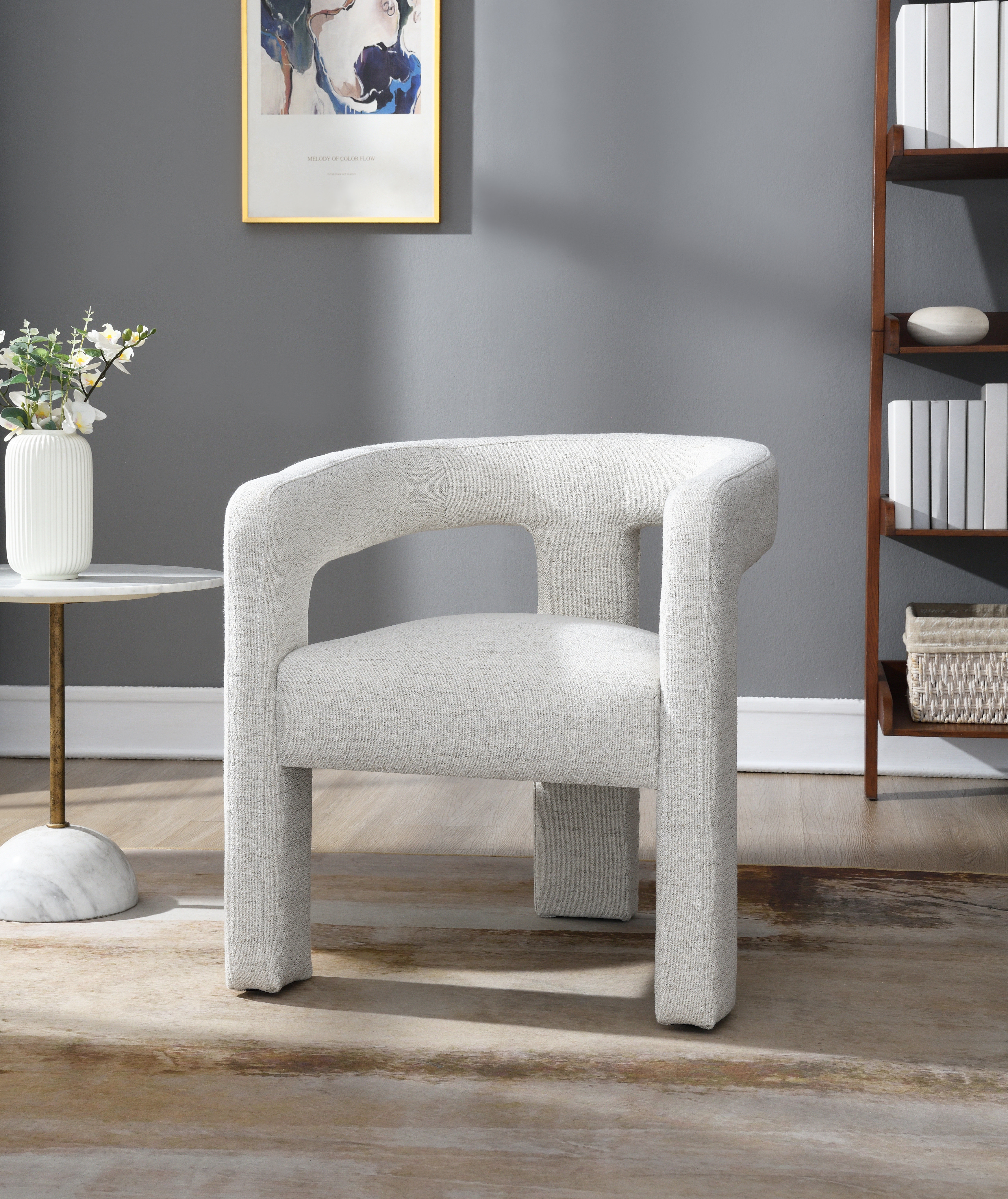 Hokku Designs Lomas Beige Boucle Side Chair (Set of 2) | Wayfair