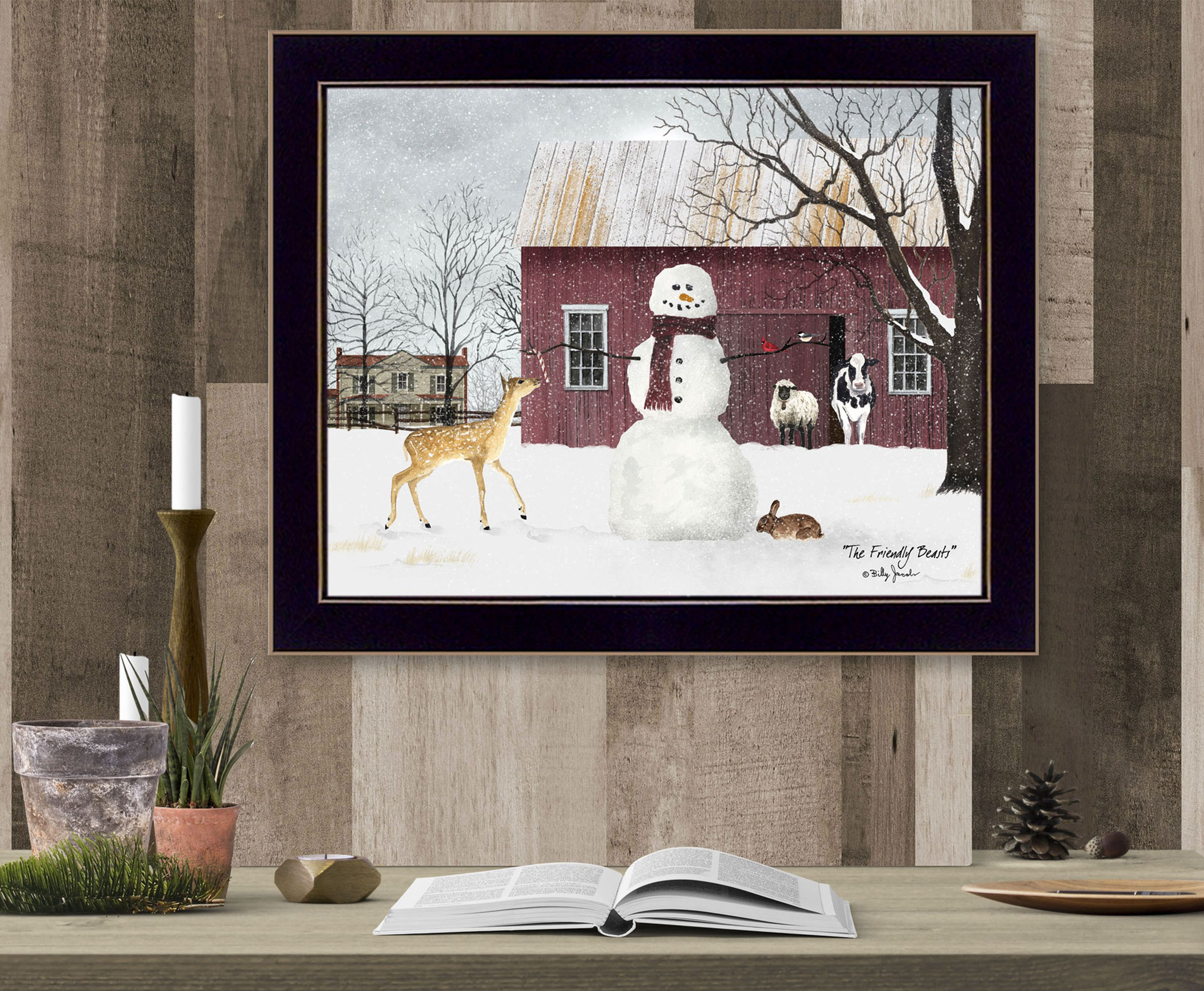 August Grove® The Friendly Beasts Framed Wall Art for Living Room, Home ...