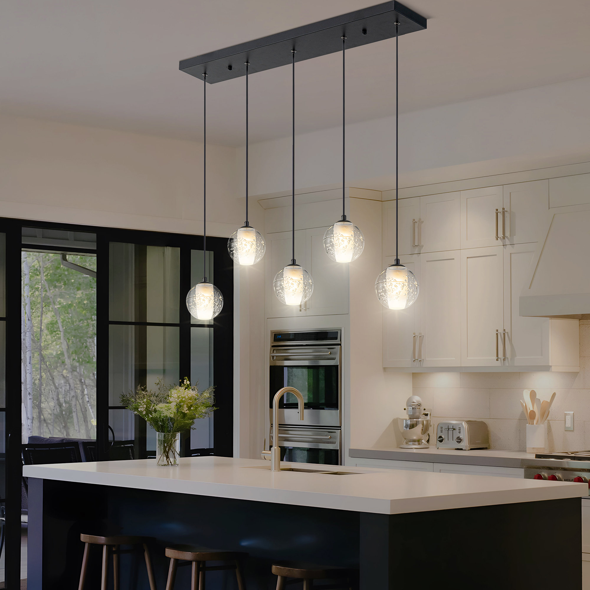Ivy Bronx Hurleigh 5 - Light Kitchen Island Linear Pendant Light With ...
