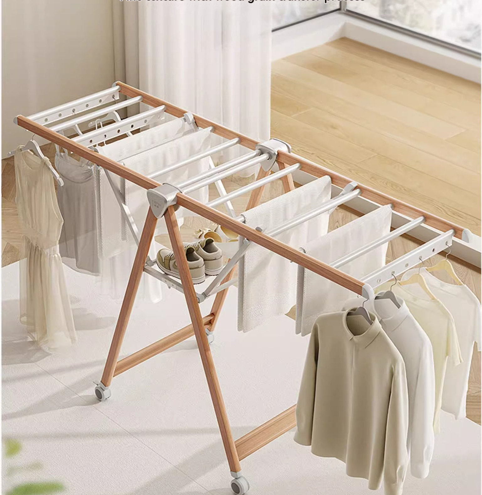 Meta Tarmor Floor-Standing Foldable And Movable Indoor Balcony Clothes ...