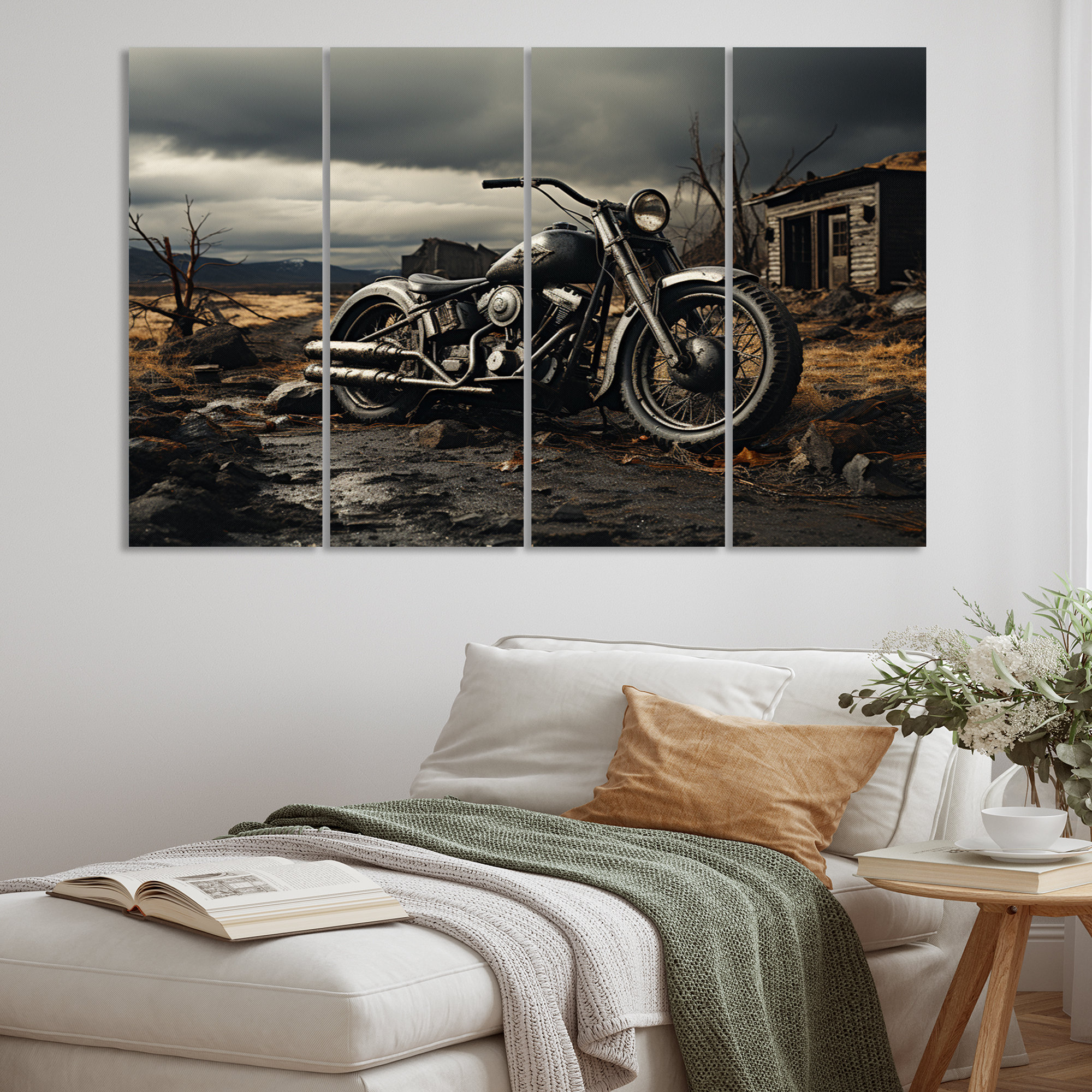 17 Stories Grey Motorcycle Monochrome Landscape Photography I Gray ...