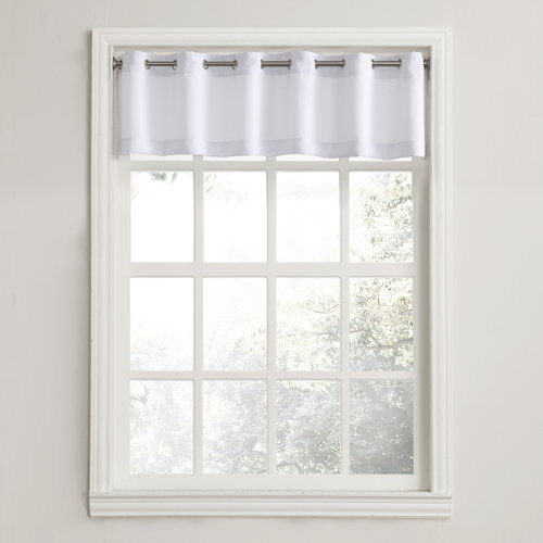 Ebern Designs Sauel Textured Semi-Sheer Kitchen Window Valance ...