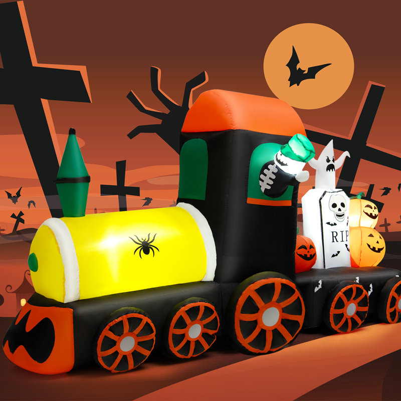 The Holiday Aisle® 8'' Long Inflatable Halloween Train Blow Up ...