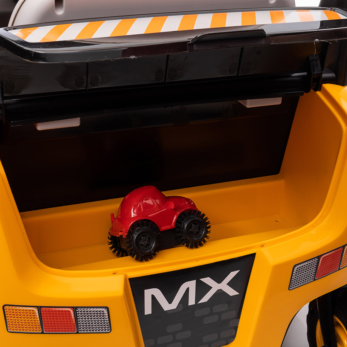 Qaba 12V 360° Rotation Kids Ride on Forklift Car with Tent Liftable ...