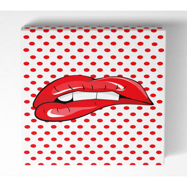 Happy Larry Red Lips 1 - Wrapped Canvas Art Prints | Wayfair.co.uk