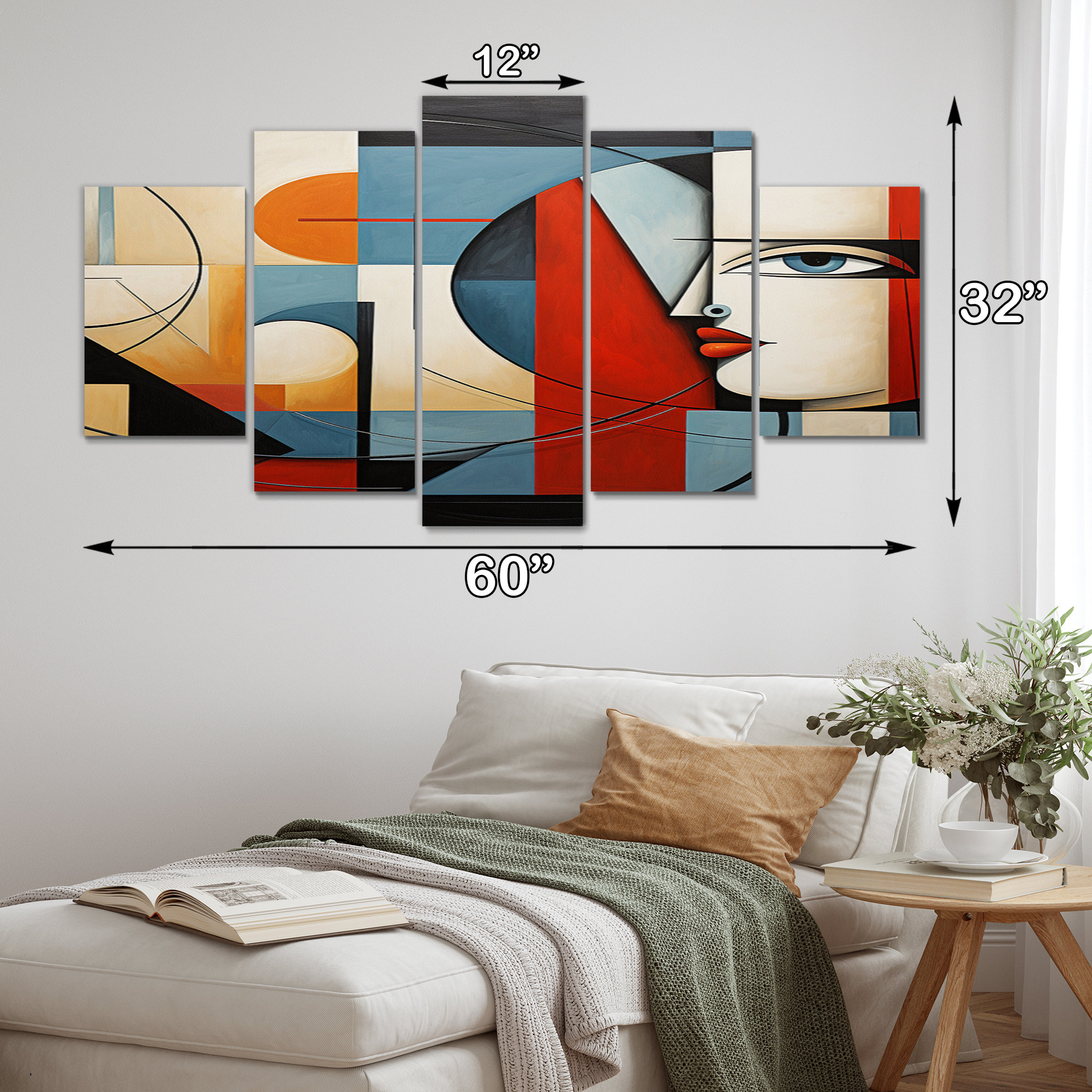 Wrought Studio™ Cubism Geometric Portrait VII - Cubism Wall Art Living ...