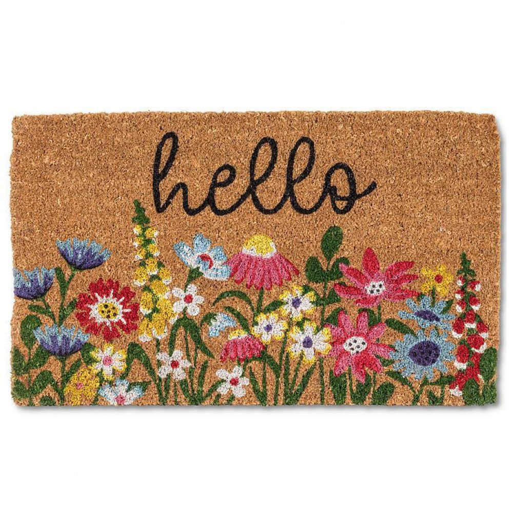 Lark Manor™ Bright Floral Hello Doormat | Wayfair