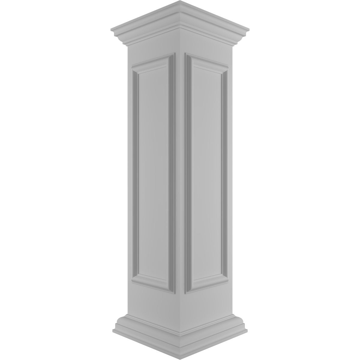 Ekena Millwork End Newel Post with Panel, Peaked Capital & Base Trim ...