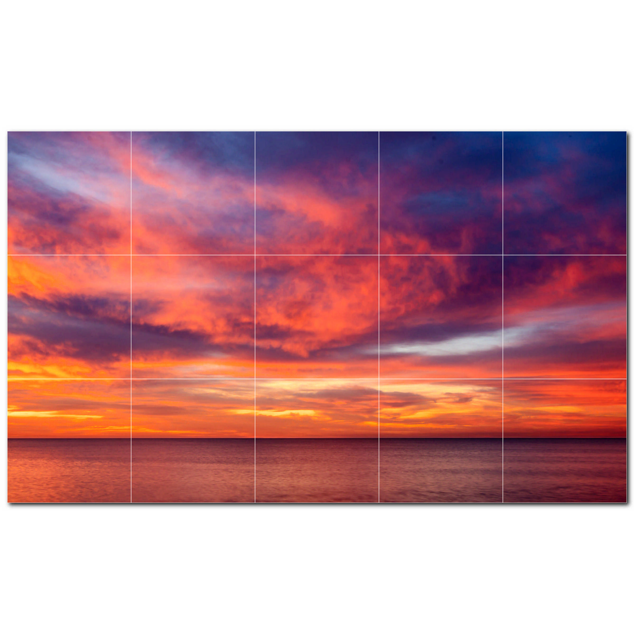 Picture-Tiles.com Sunset Photo 12'' x 12'' Satin Ceramic Decorative ...