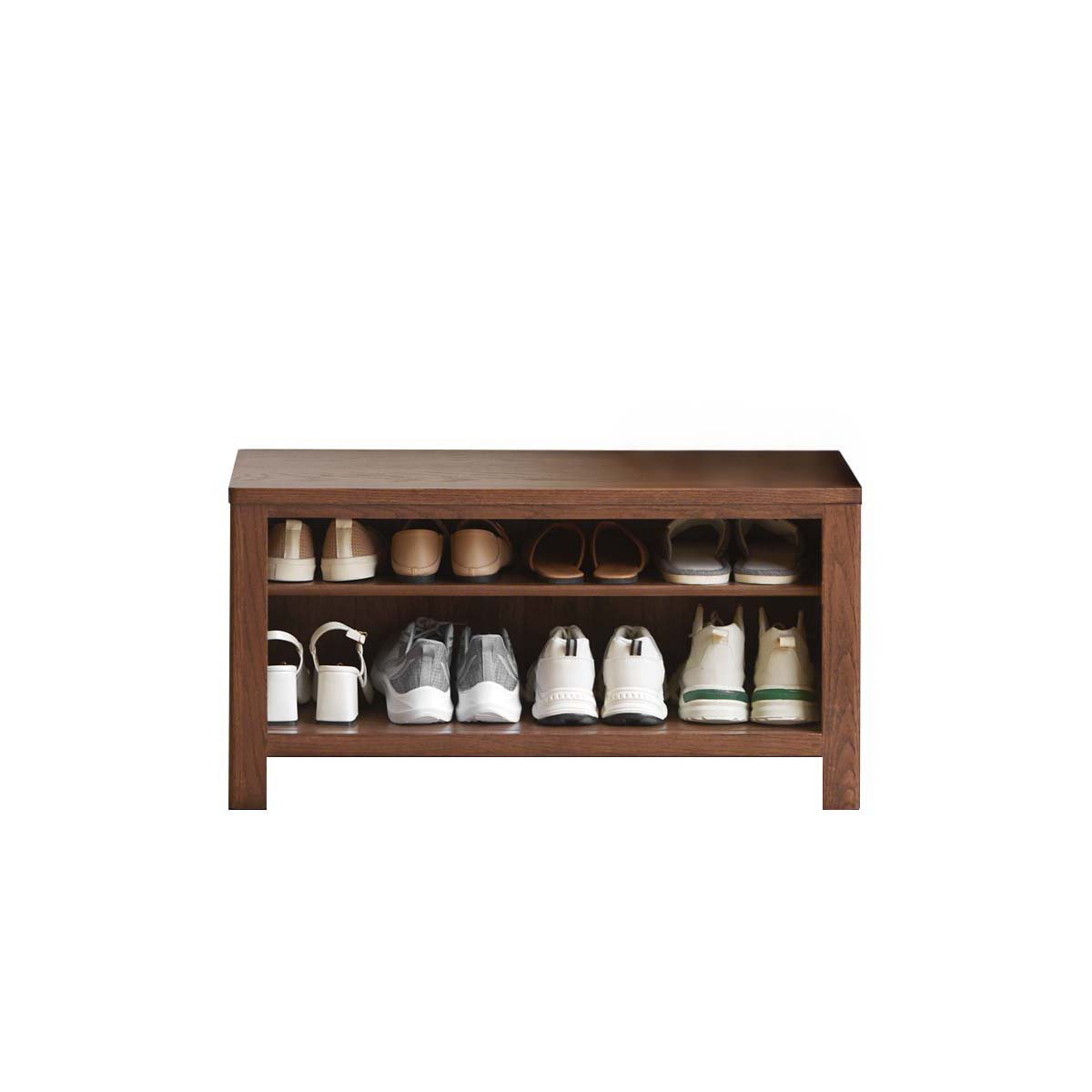 Corrigan Studio® Minimalist Retro Oak Solid Wood Storage Shoe Bench ...