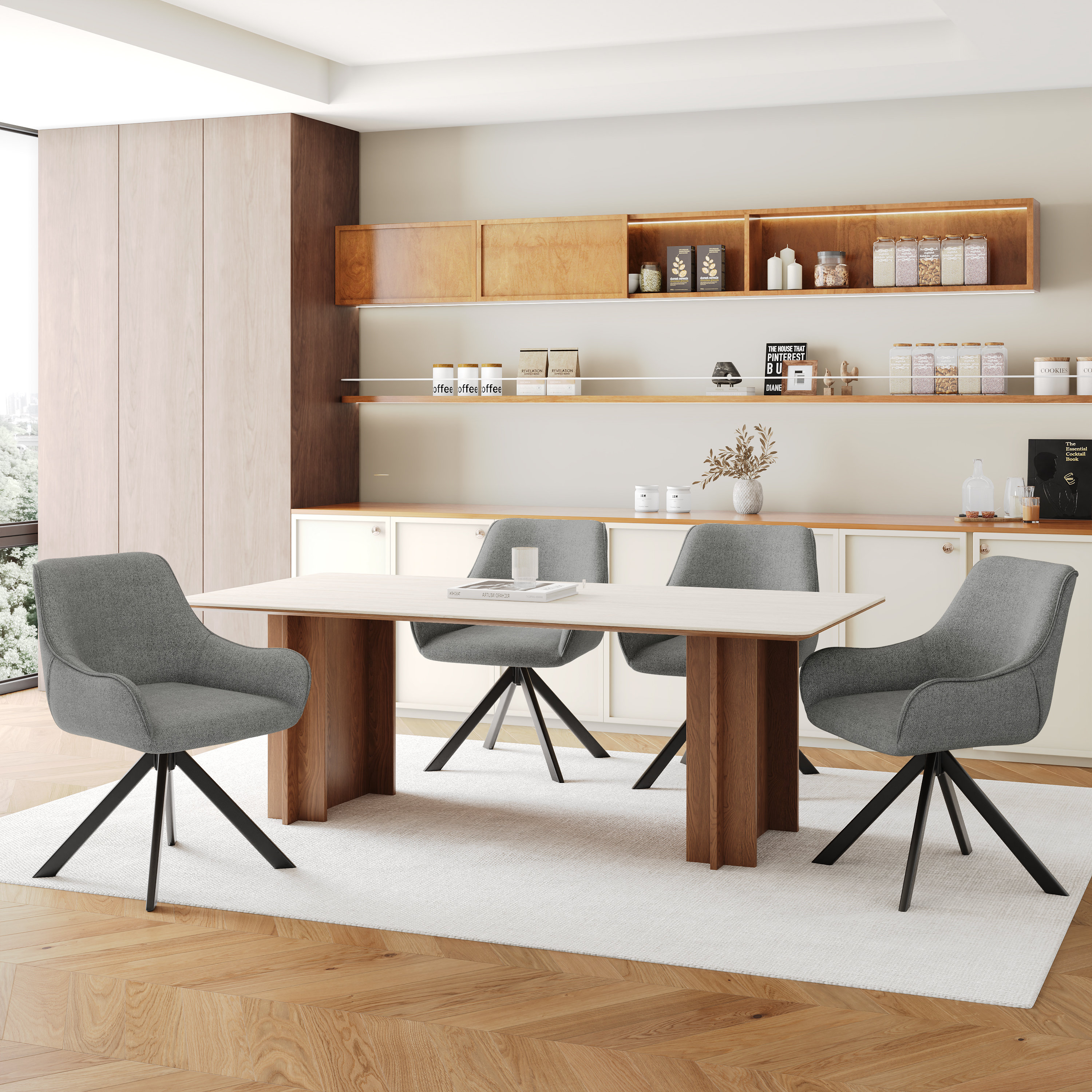 George Oliver Gefjun Modern Velvet Fabric Dining Chairs with Ergonomic ...