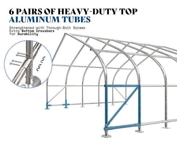 Amerlife Heavy Duty Anti-Snow Carport with Spacious Aluminum Frame ...
