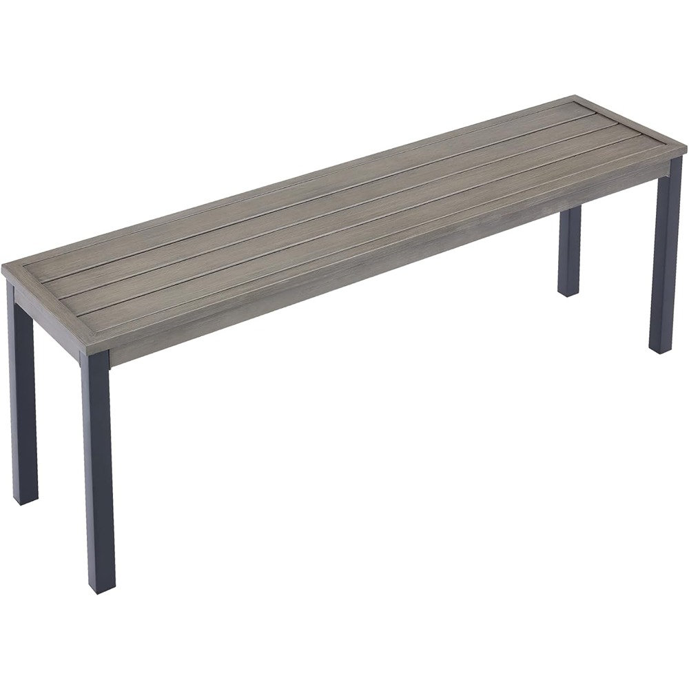 Red Barrel Studio® Outdoor Metal Bench, 51.2" Long Garden Backless ...