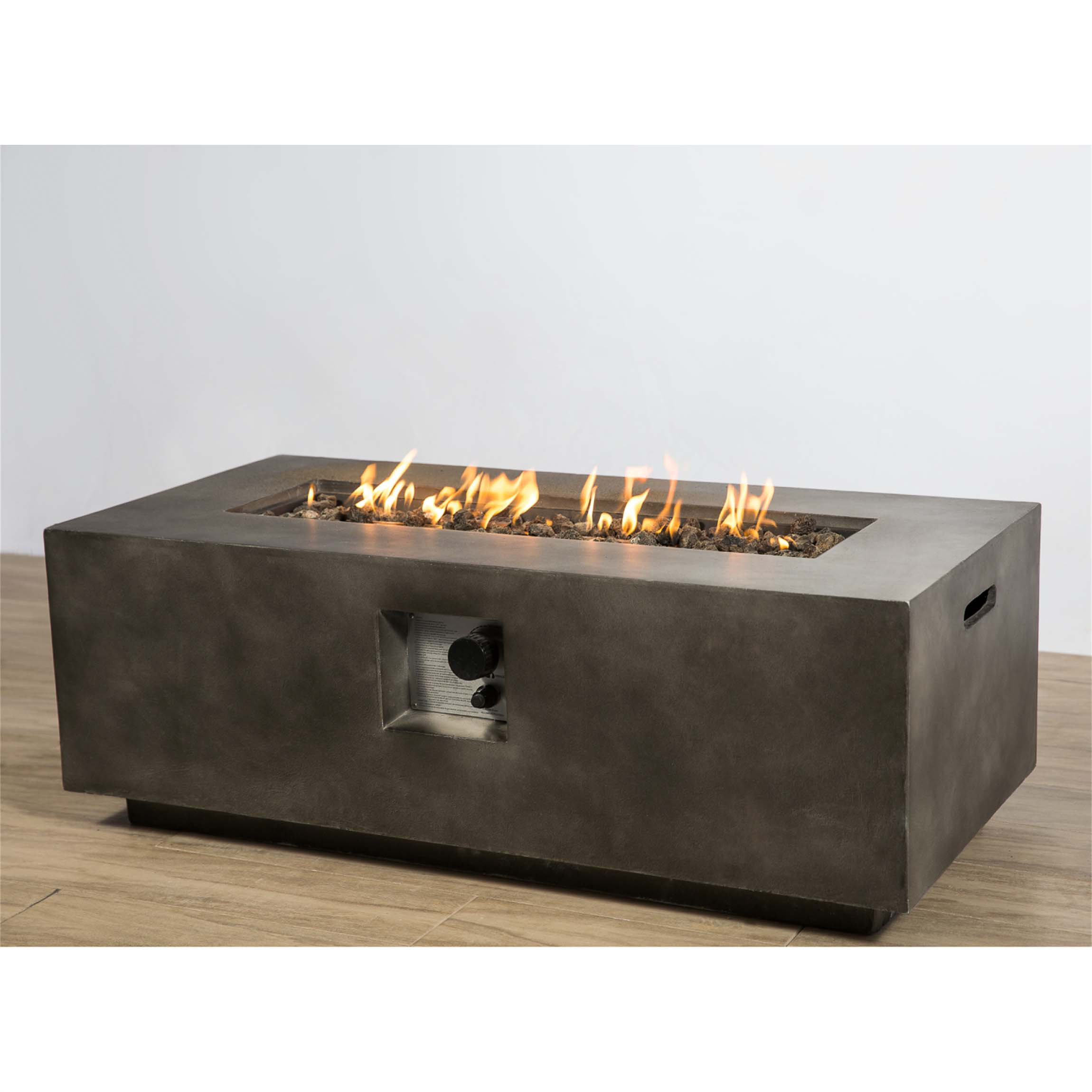 Ebern Designs Iverson Concrete Propane/Natural Gas Fire Pit Table | Wayfair