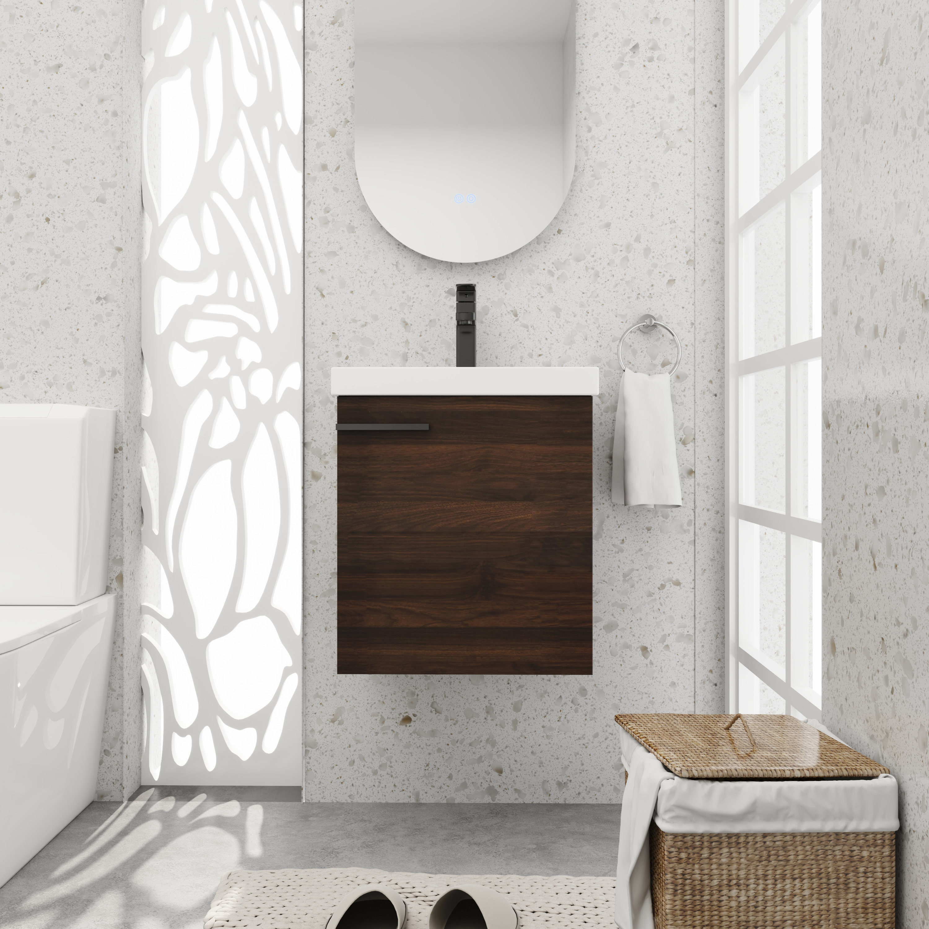 Ebern Designs Norna 18" Wall-Mounted Single Bathroom Vanity Set | Wayfair