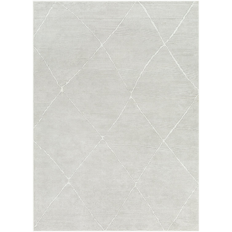Hokku Designs Chambersville Light Silver Machine Washable Area Rug ...
