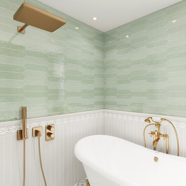 Giorbello Glazed Ceramic Picket Subway Tile 3" x 12"- Glossy & Reviews ...