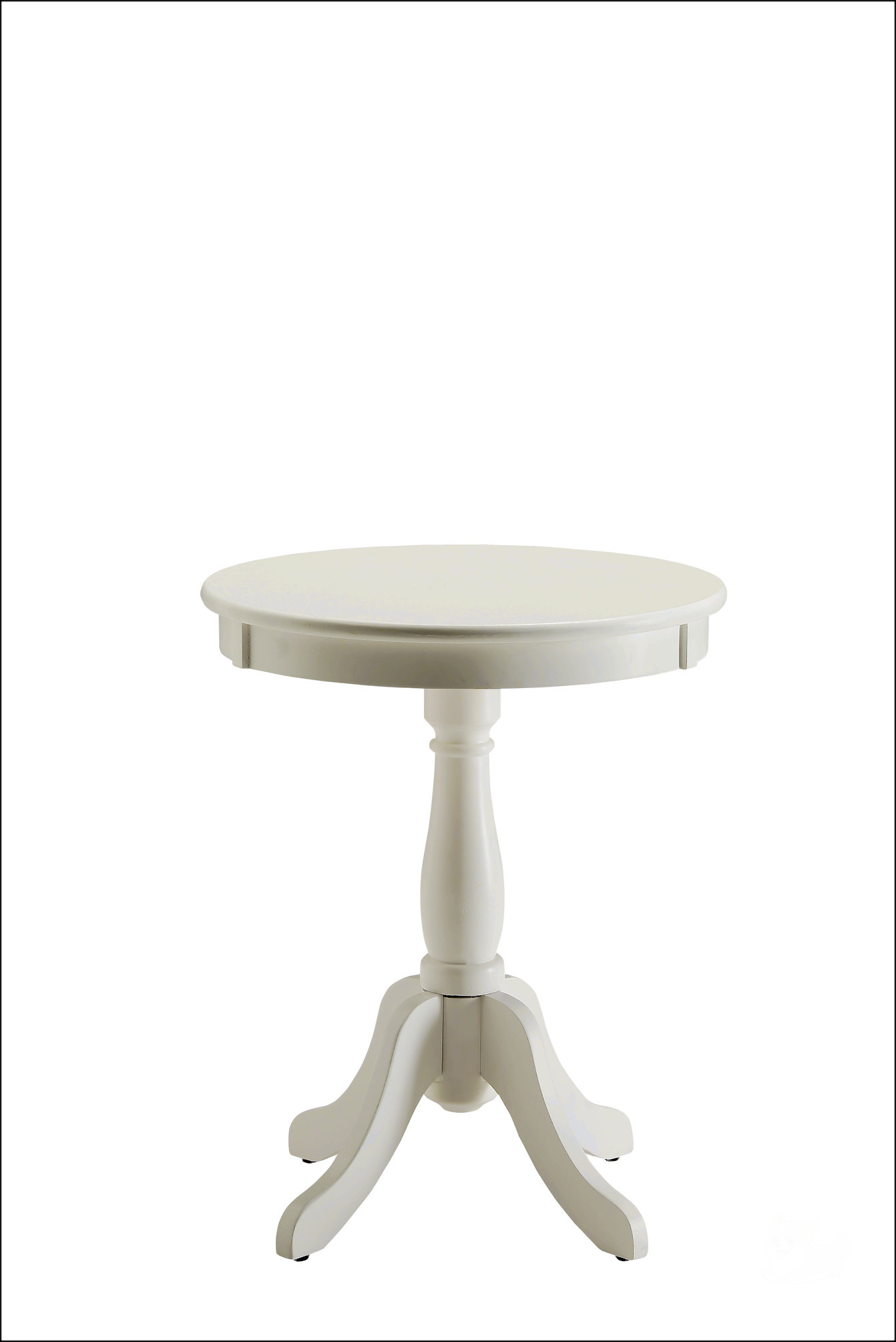 Winston Porter White Finish Accent Round Table | Wayfair