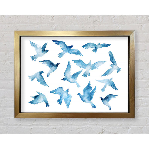 Bright Star Blue Doves - Single Picture Frame Print | Wayfair.co.uk