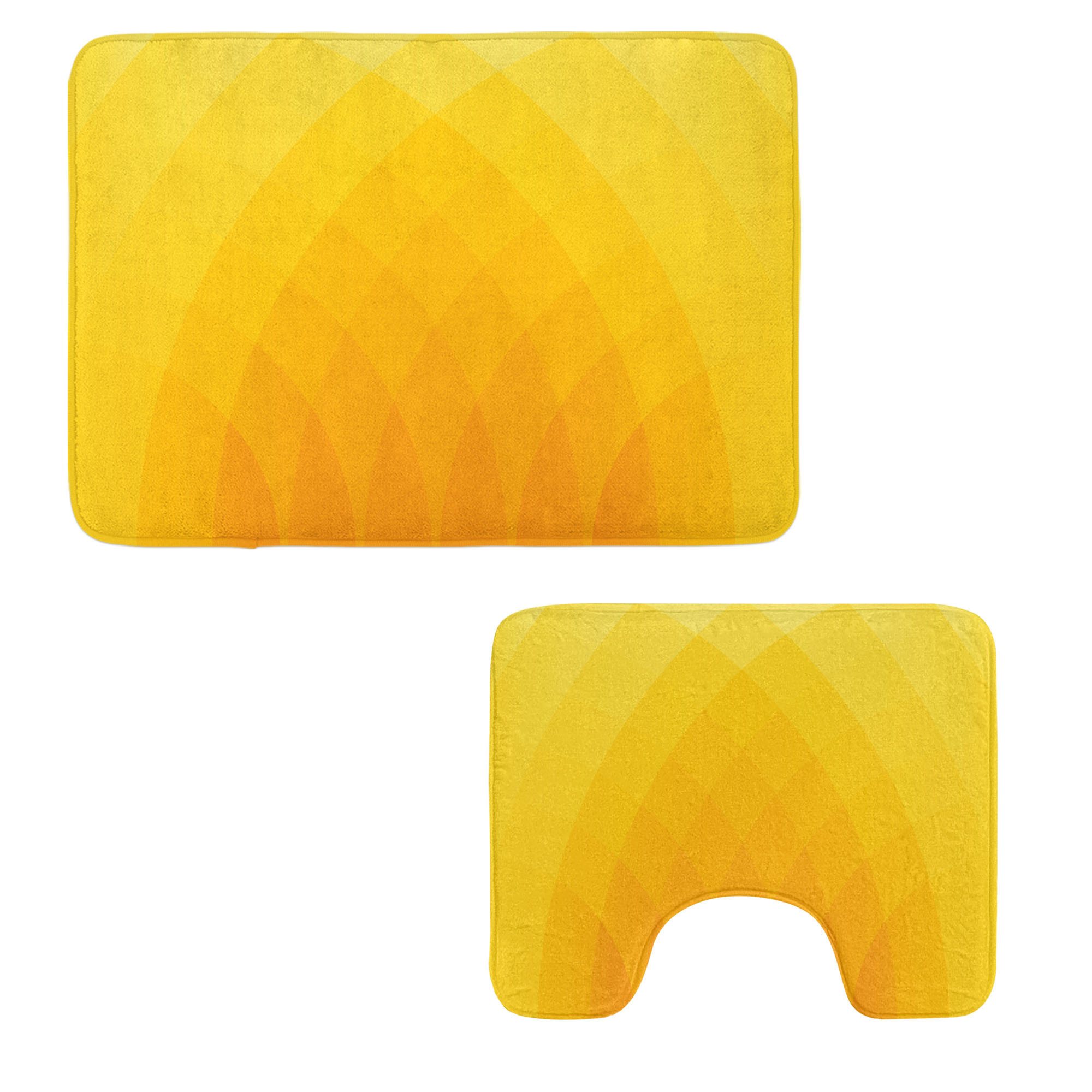 Highland Dunes Yellow Bathroom Rug Set 2 Pieces Rectangle & Contour ...