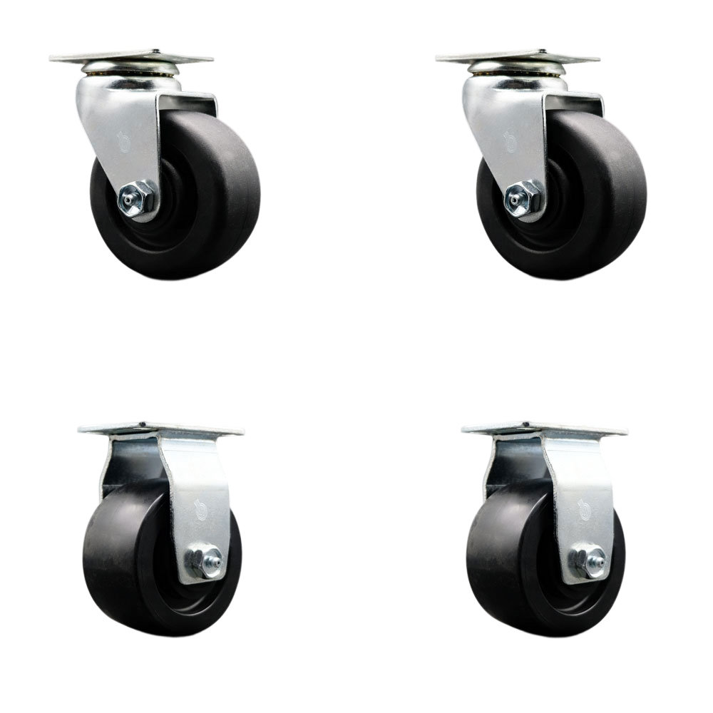 Service Caster 4 Piece Polyolefin Roller Bearing Caster Set with 2 ...