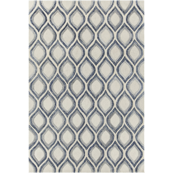 Chandra Clara Wool Geometric Area Rug in White & Reviews | Perigold