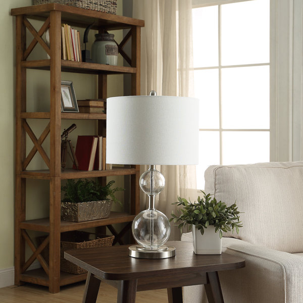 Charlton Home® Elana Glass and Metal 27.75" Table Lamp & Reviews | Wayfair