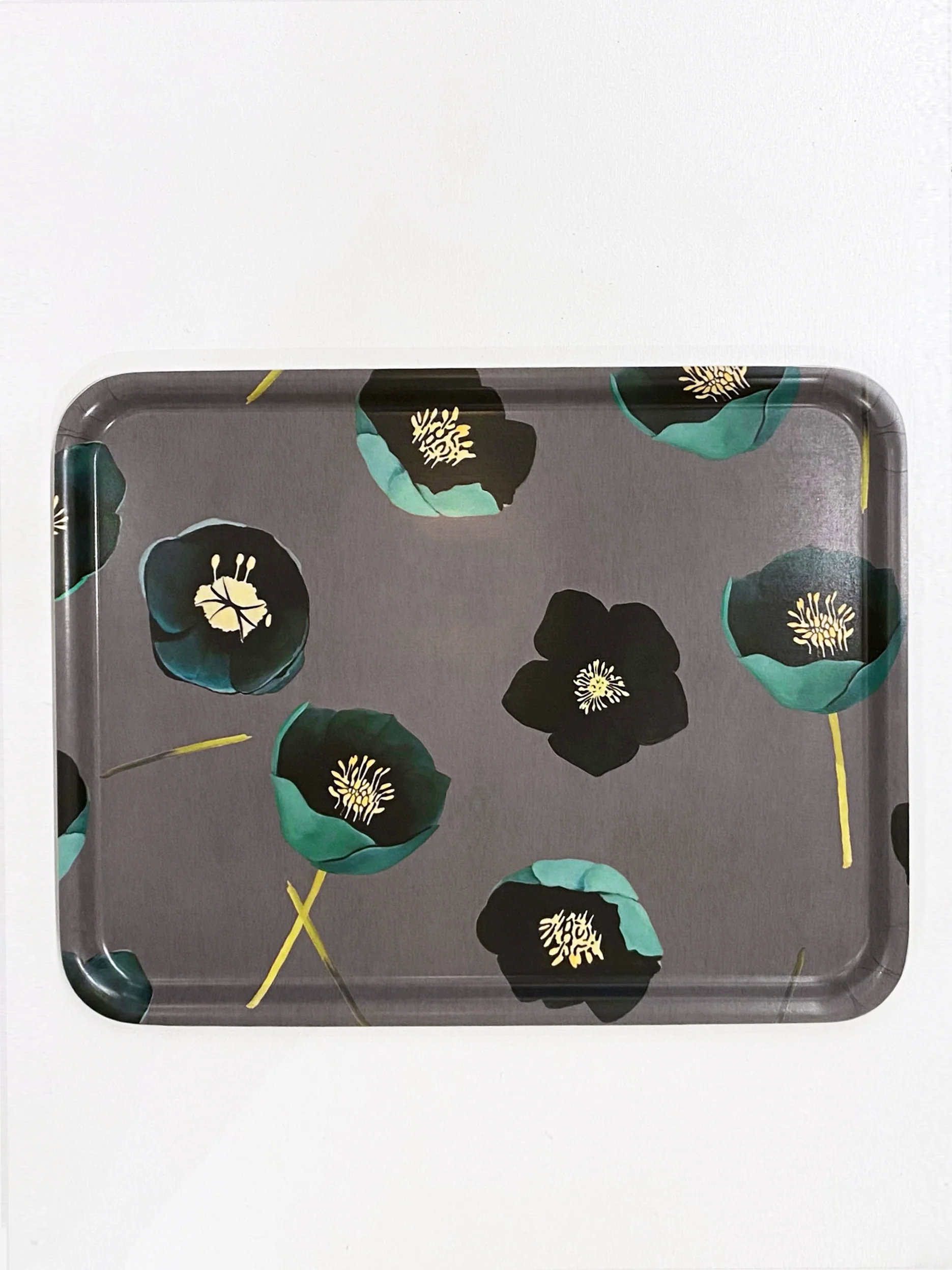 India & Purry Swedish Serving Tray: Green Winter Rose | Wayfair