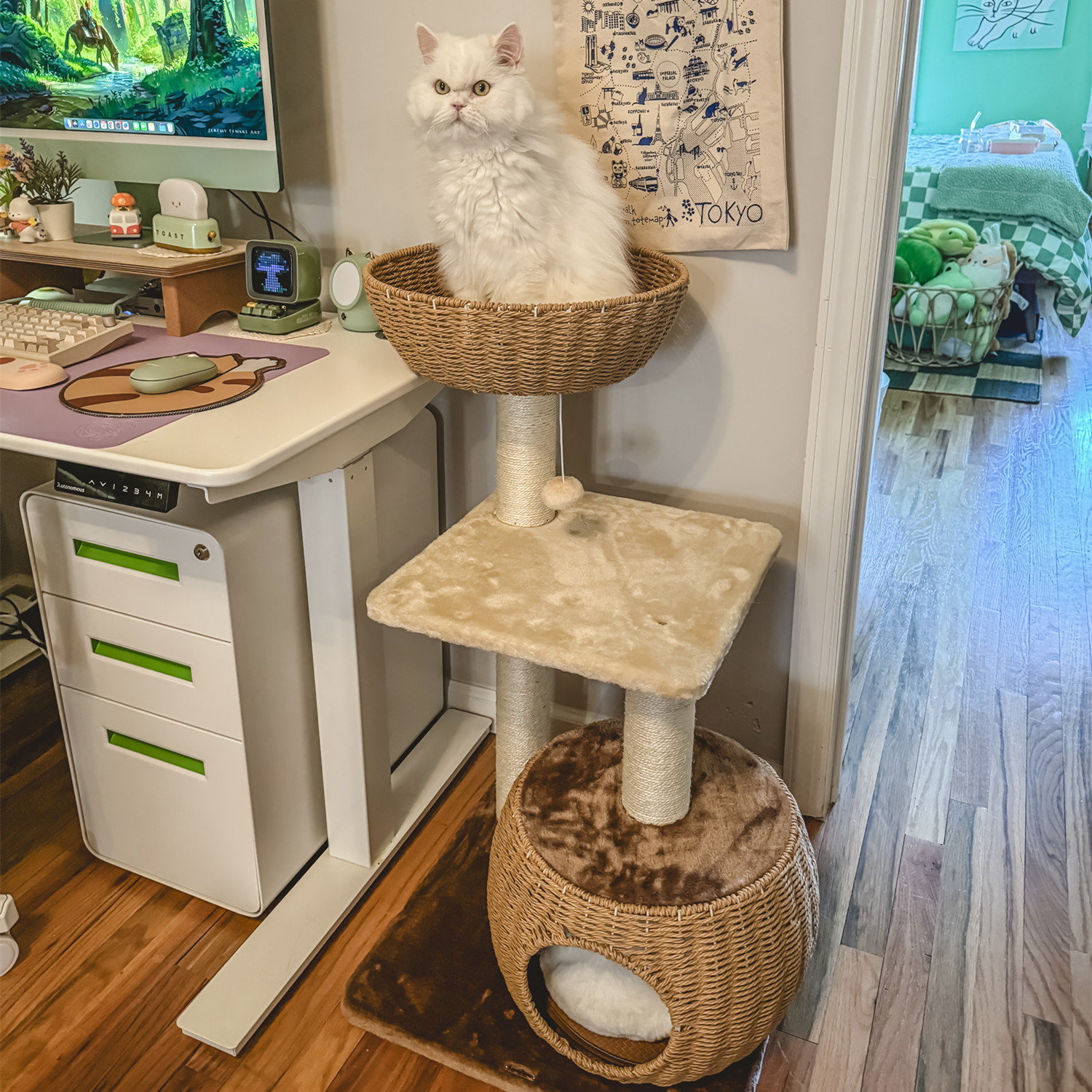 Tucker Murphy Pet™ Emaan Brown Rattan Cat Tree Cat Tower for Indoor ...