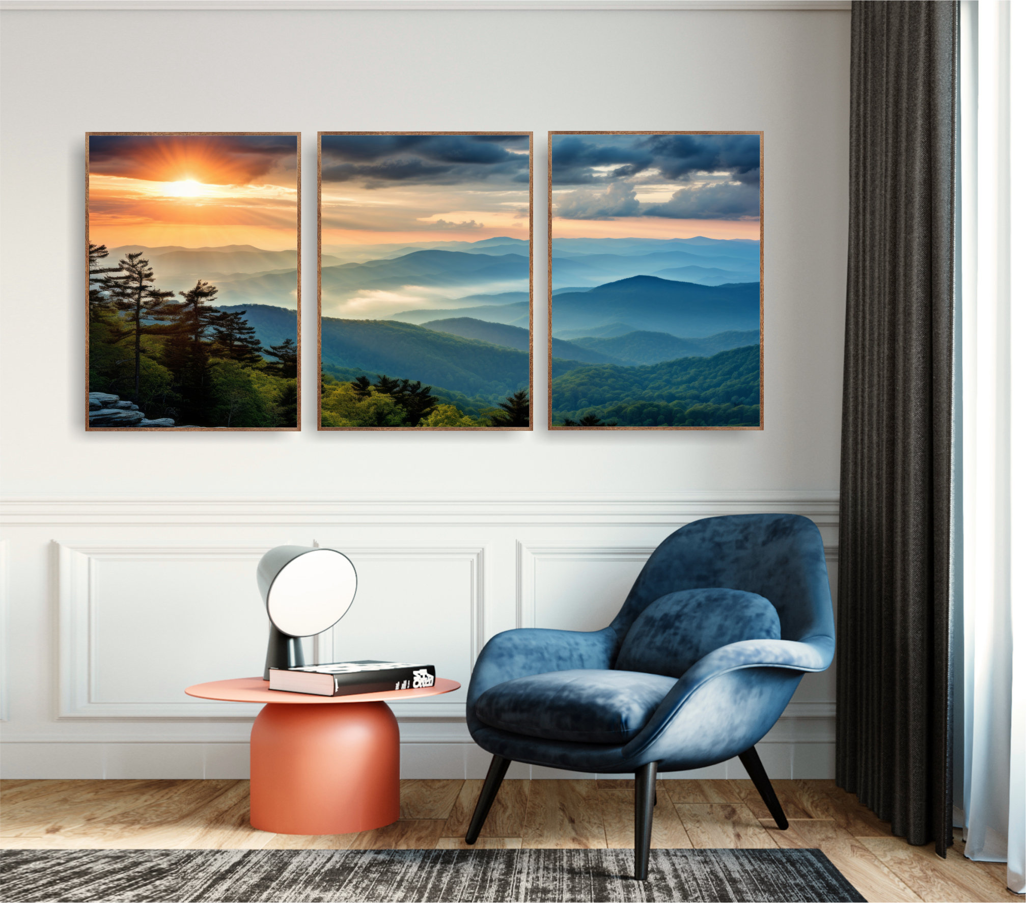 ART TERRITORY Blue Ridge Mountains, National Park Set of 3 Posters ...