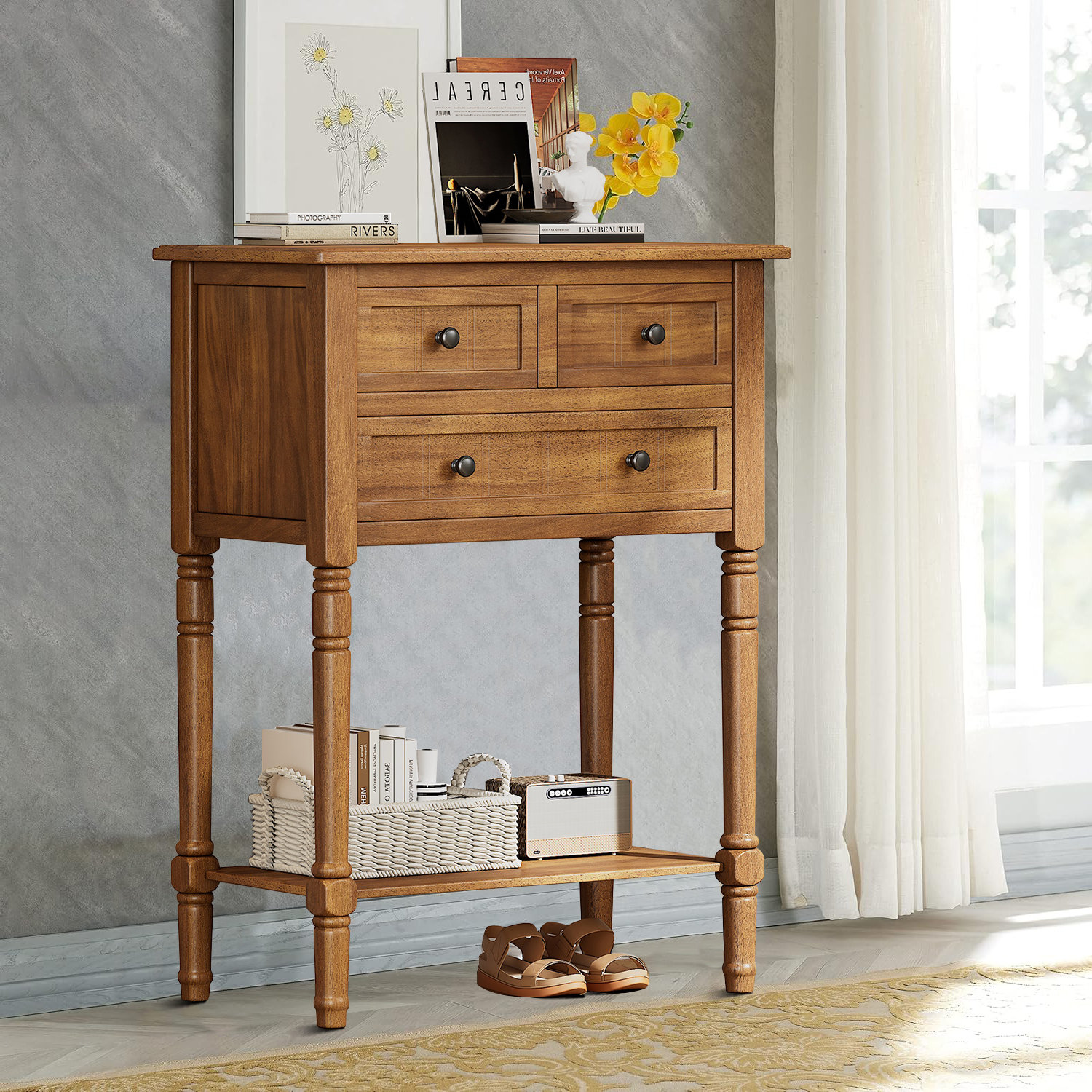 Alcott Hill® Audreana Vintage Stylish 23.71" Wide Rectangular Storage ...