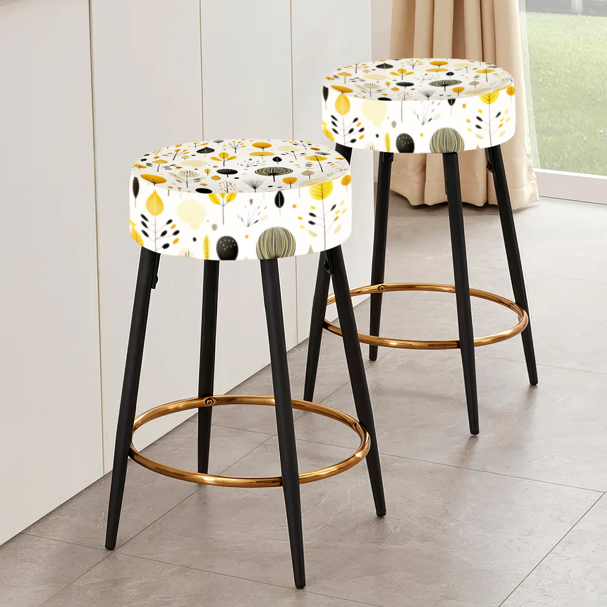 Design Art Mcm Minimalist Revival - Midcentury Bar Stools Set Of 2 ...