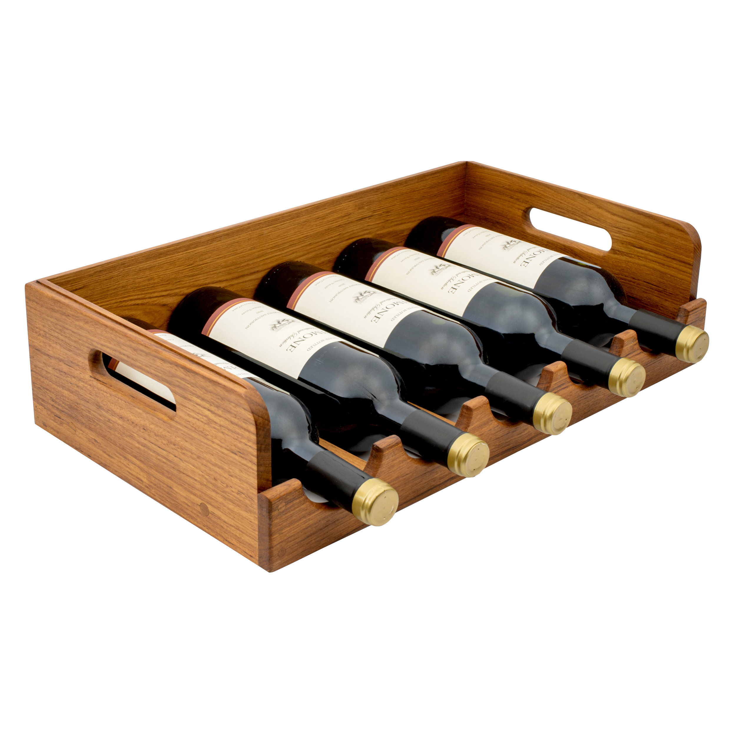 Charlton Home® Premium Grade Teak Stackable 5 Bottle Wine Rack | Wayfair