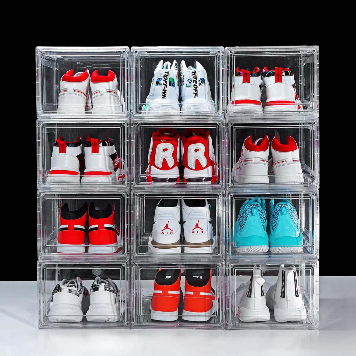 Orren Ellis 12 Pack Shoe Boxes, Clear Acrylic Plastic Shoe Boxes ...