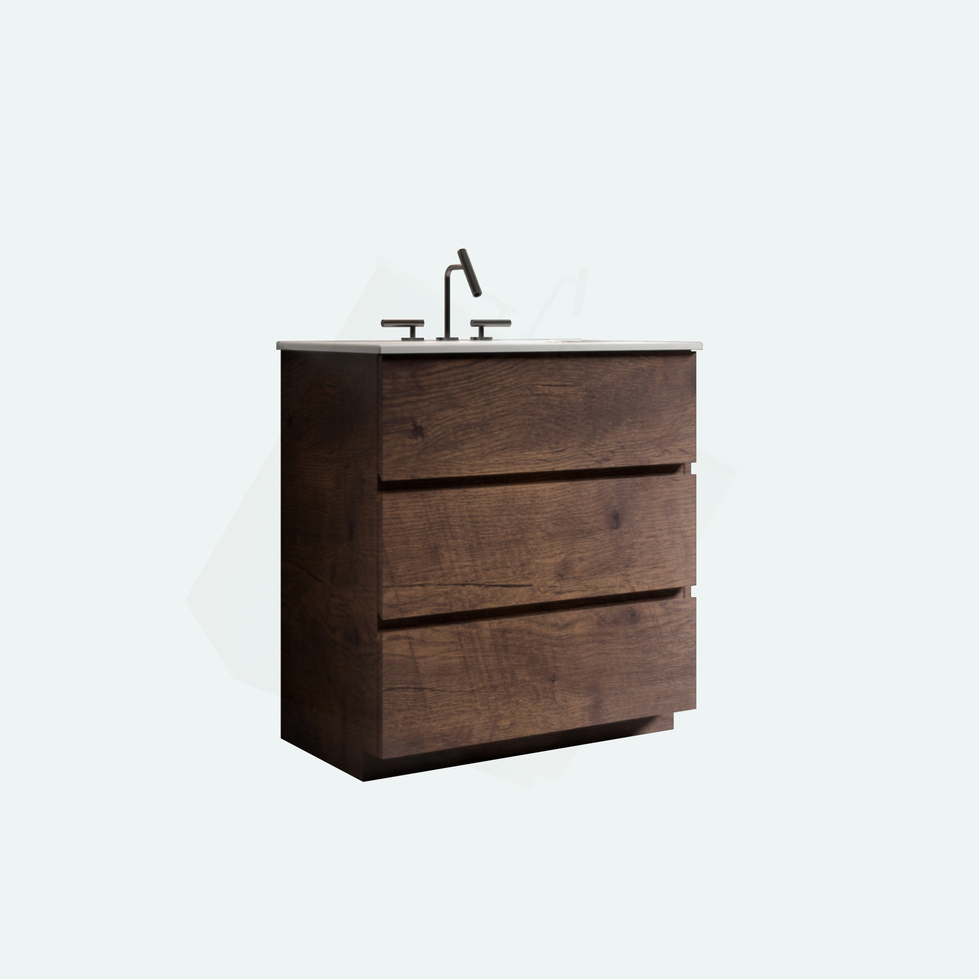 Latitude Run® 30" Bathroom Vanity With Sink With 3 Faucet Holes, Large ...