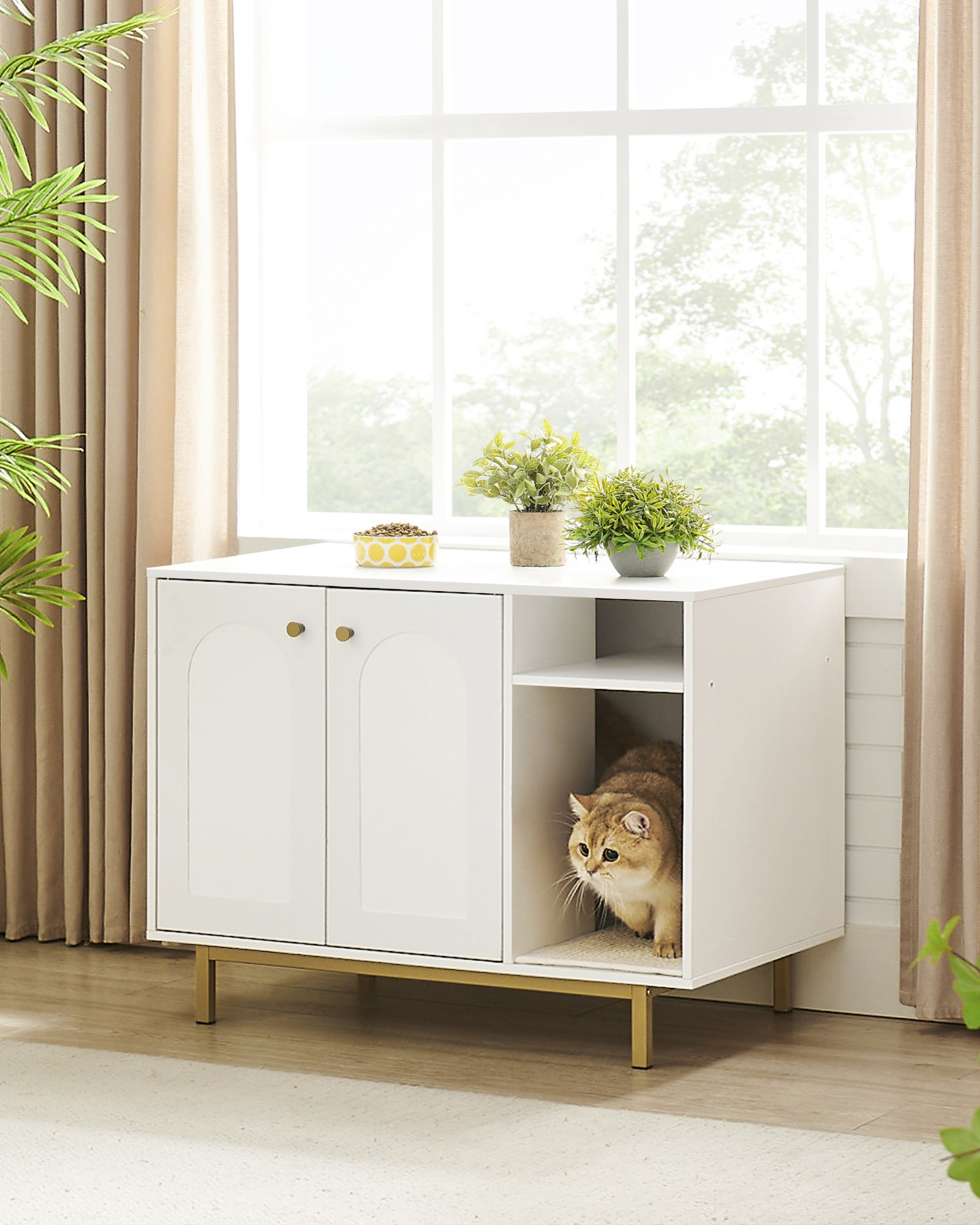 Tucker Murphy Pet™ Cat Litter Box Enclosure, Hidden Litter Box ...