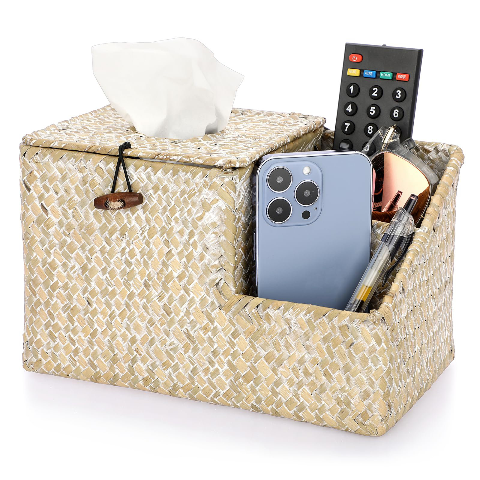 Bay Isle Home™ Tissue Box Cover-Square Woven Tissue Box Organizer For ...