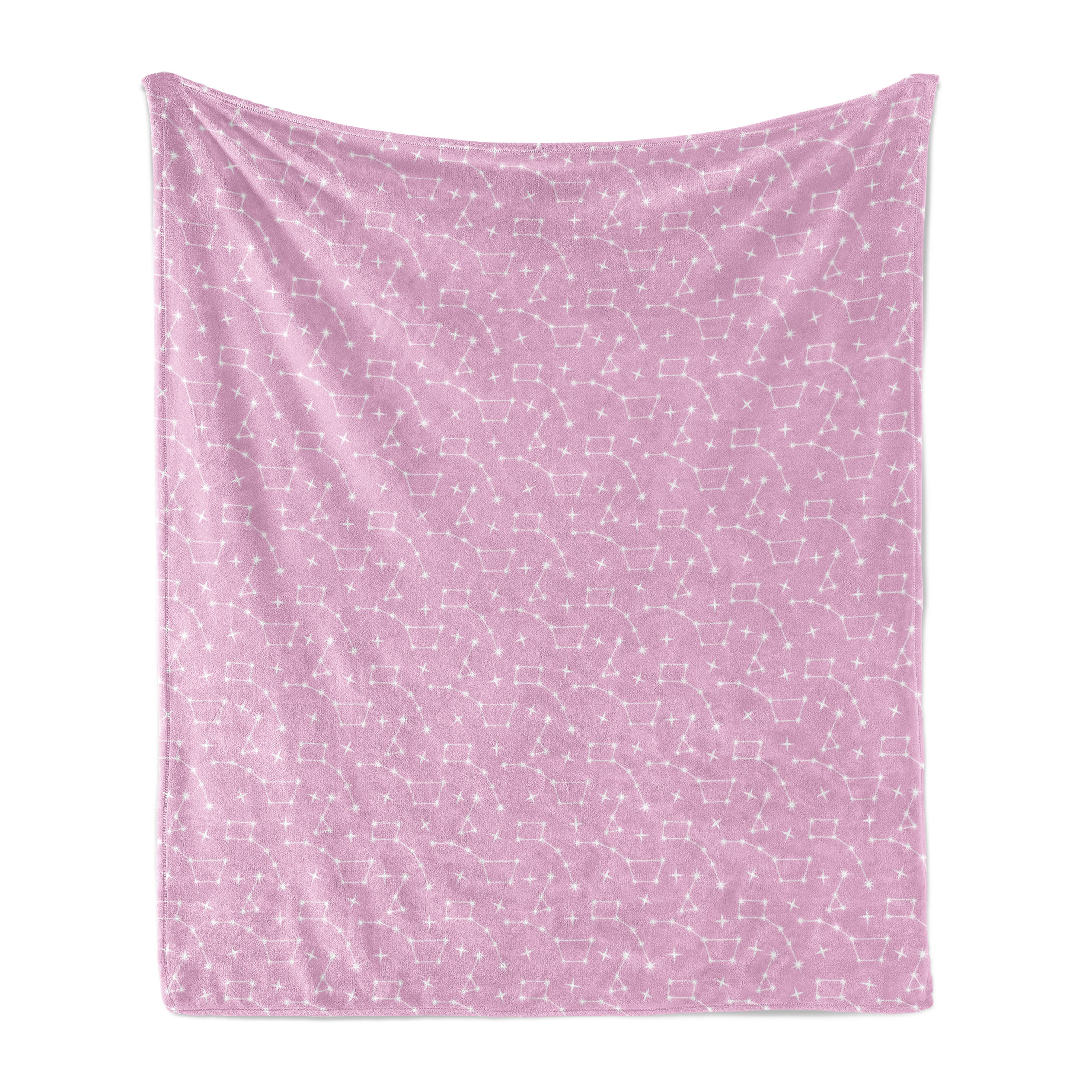 Ambesonne Stars Fleece Throw Blanket Constellations on Pink Back Pink ...