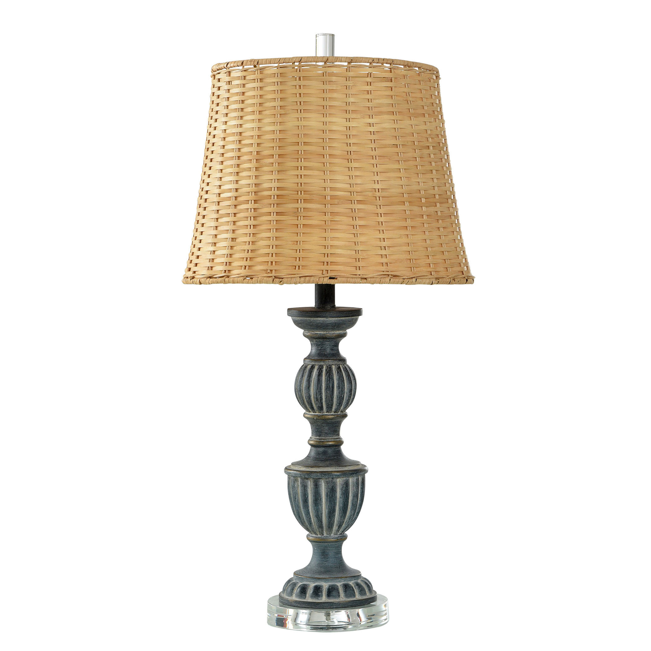 StyleCraft Home Dark Baltic - Poly Table Lamp - Wicker Neutral Bamboo ...
