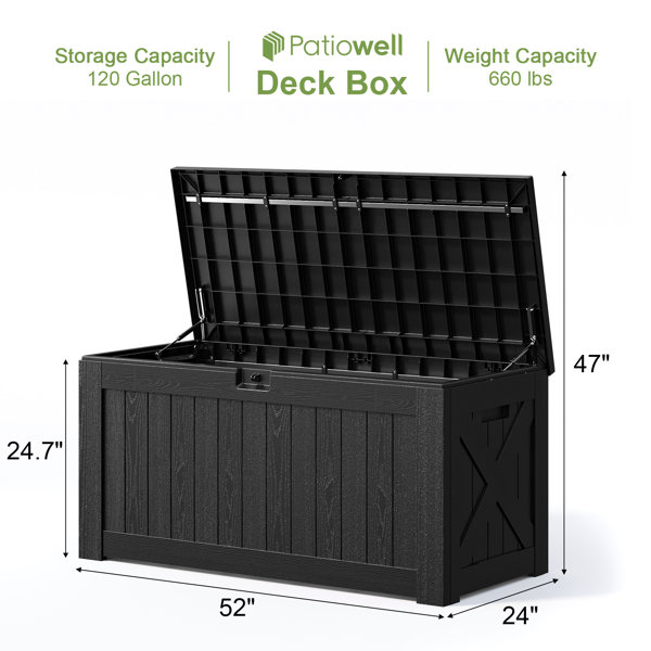 Patiowell 120 Gallons Water Resistant Lockable Deck Box & Reviews | Wayfair