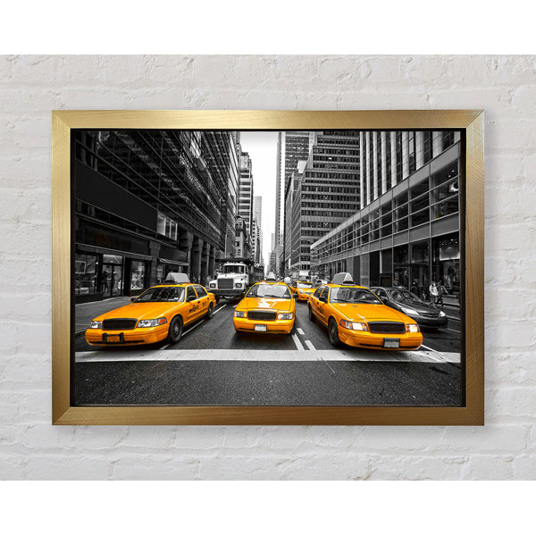 Bright Star Yellow Taxi Cabs In NYC - Single Picture Frame Print ...