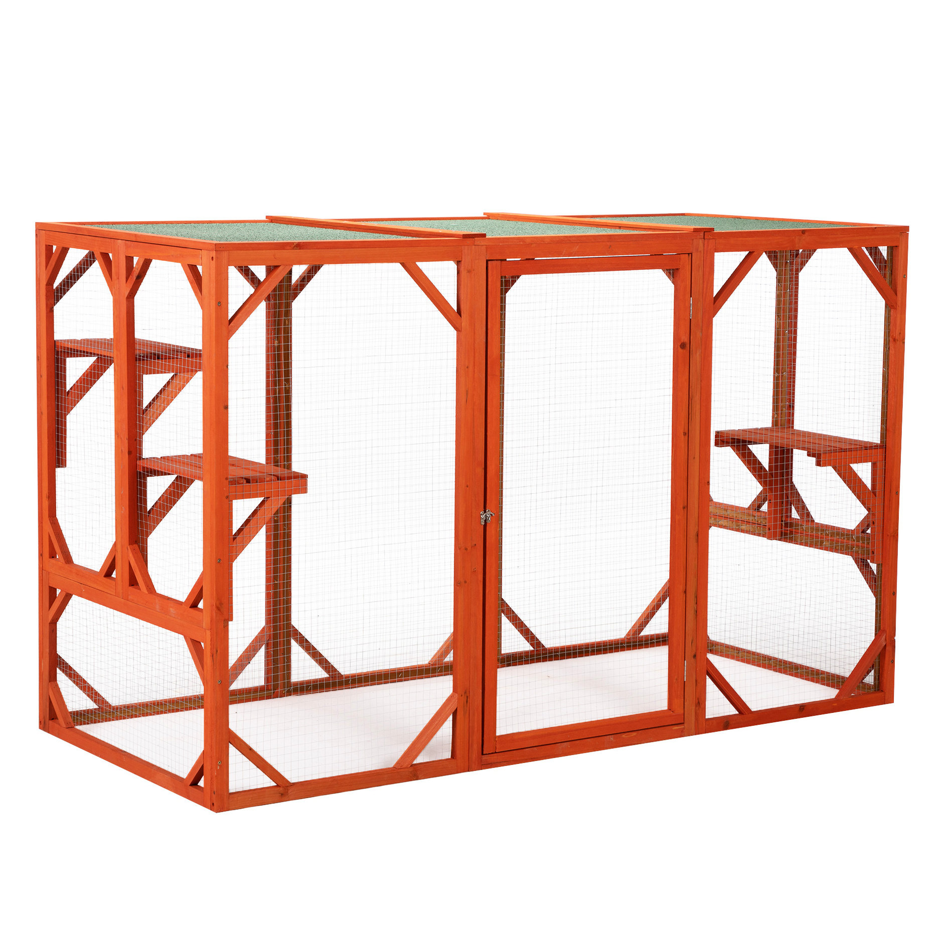 One Allium Way Orange Cat Cage With Materials And Lockable Door ...