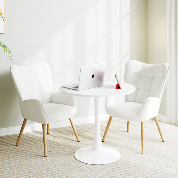 39F inc 3-Pieces Modern Reception Set with Wing Back Chairs Round Table ...