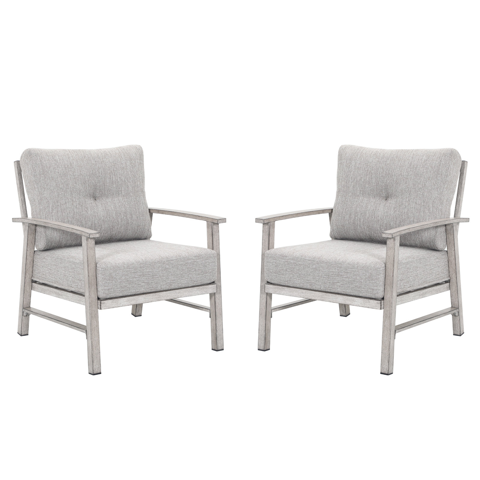 Winston Porter SeeHill Aluminum Outdoor Sofa Chairs, 2-Piece Set ...